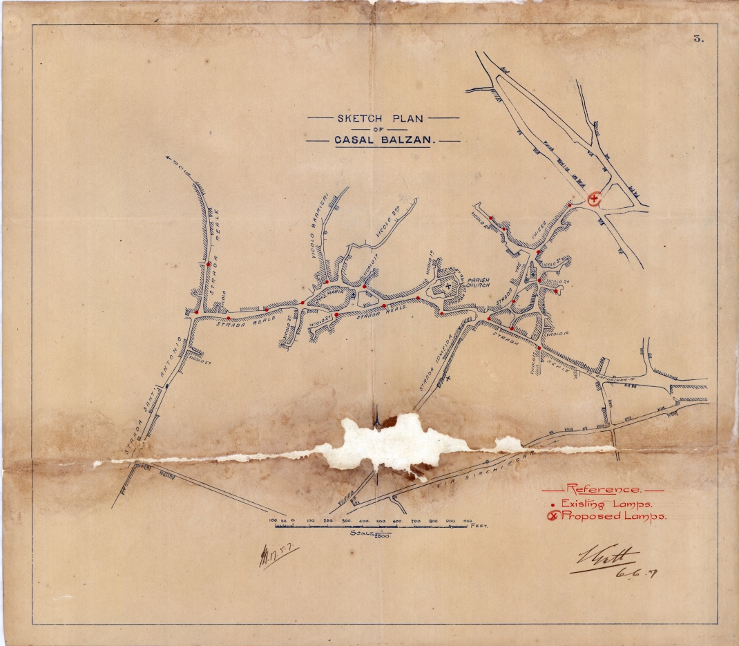 Sketch Plan of Casal Balzan - The National Archives of Malta